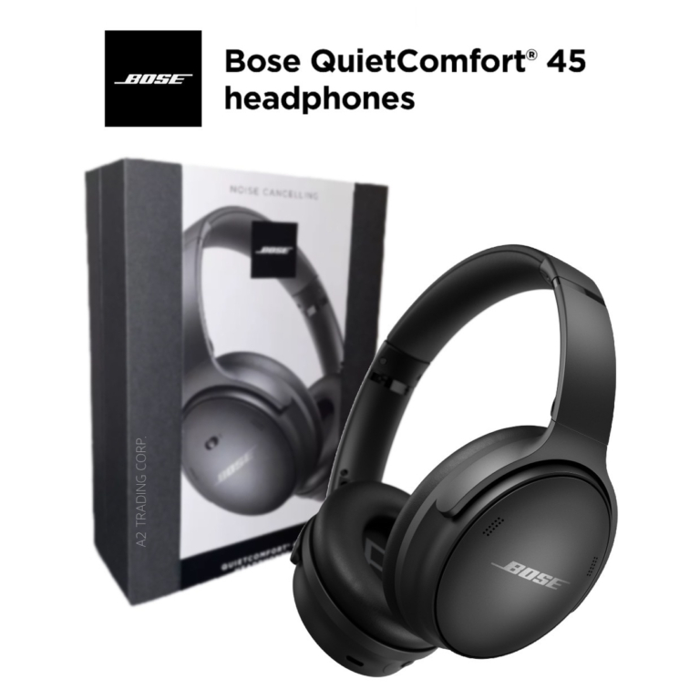 Bose QuietComfort 45 (QC45) Wireless Noise Cancelling Over-the-Ear ...