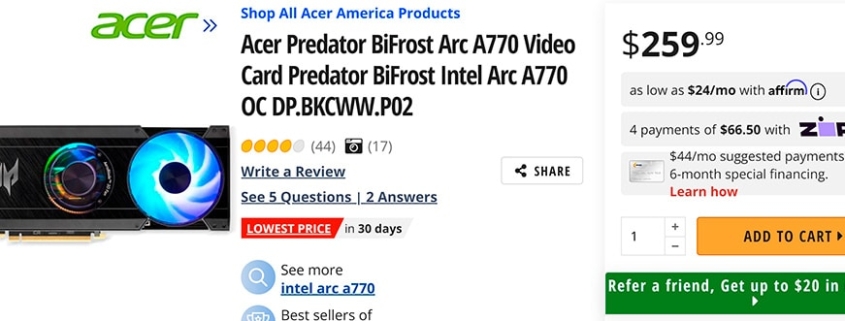 ¡Aprovecha la GPU Intel Arc A770 de 16GB VRAM a solo 259 dólares, la más económica del mercado ...