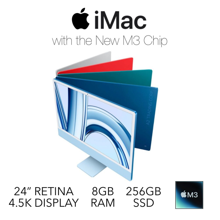 Apple iMac 24”, M3 chip (8CPU/8GPU), 8GB RAM, 256GB SSD (Latest Model ...