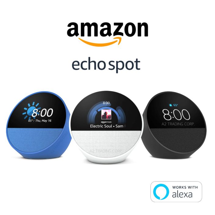 Amazon Echo Spot (2024 Release), Smart Alarm Clock With Vibrant Sound ...