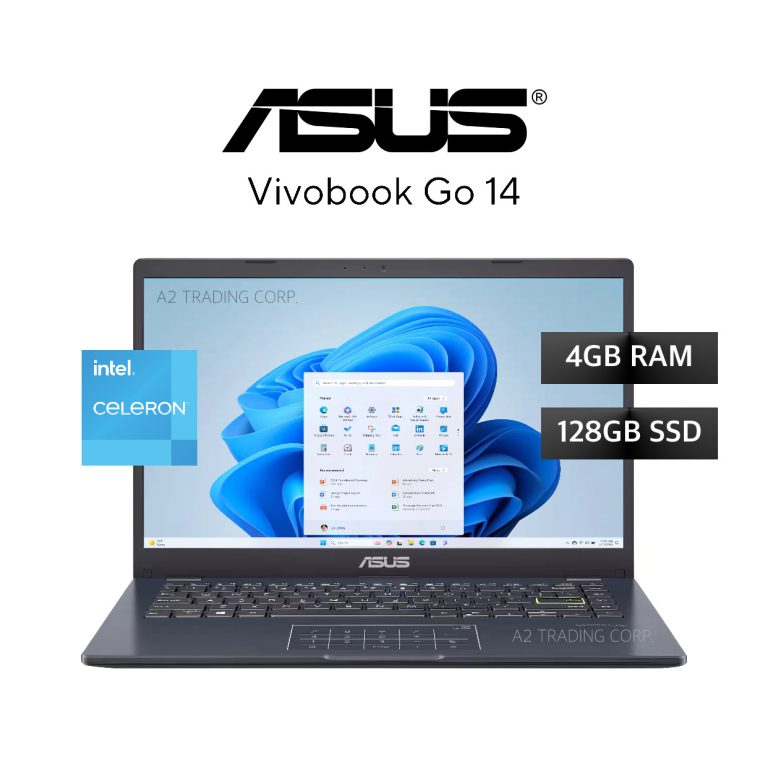 ASUS Vivobook Go 14 14" FHD Laptop, Intel Celeron N4500, 4GB RAM, 128GB ...