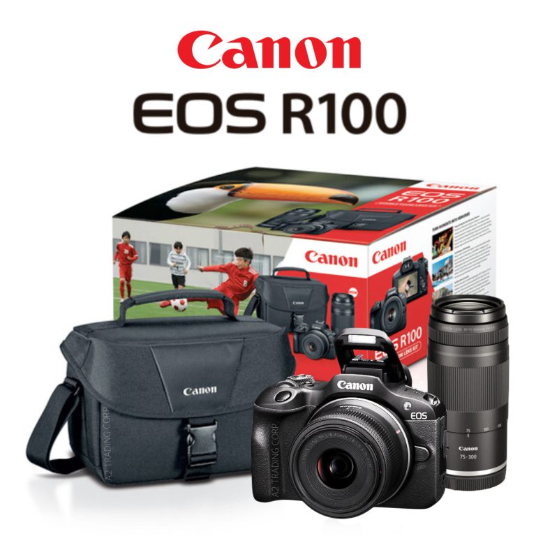 Canon EOS R100 Mirrorless Camera with 18-45mm and 75-300mm Lenses ...
